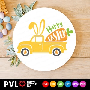 Happy Easter Svg Easter Truck Svg Easter Cut Files Vintage - Etsy