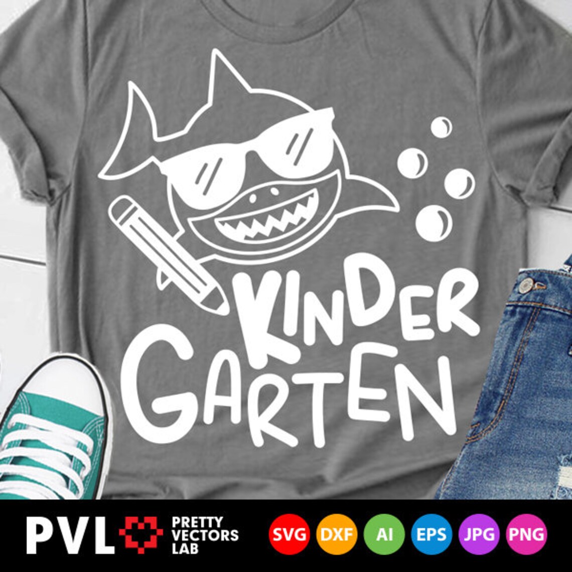 Kindergarten Shark Svg Back to School Svg Kindergarten Svg - Etsy