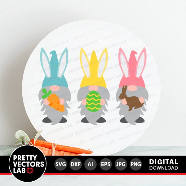 Easter Gnomes Svg, Easter Cut Files, Gnome Svg Dxf Eps Png, Farmhouse ...