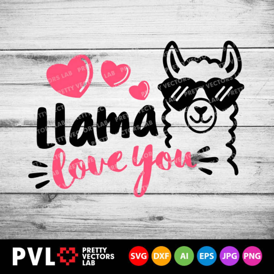 Valentine Llama Svg Llama Love You Svg Valentine's Day | Etsy