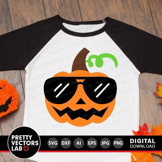 Cool Pumpkin Svg Halloween Svg Boy Pumpkin With Sunglasses - Etsy