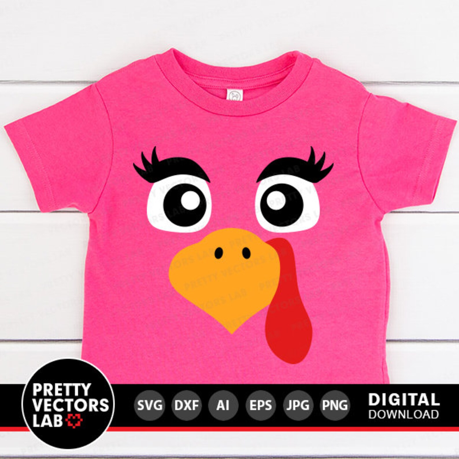 Girl Turkey Face Svg Cute Turkey Svg Thanksgiving Svg Dxf - Etsy