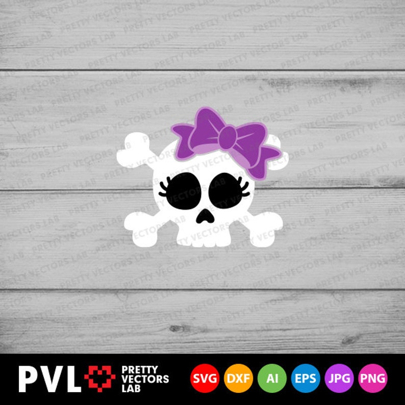 Skull Svg Halloween Svg Cute Skull With Bow Svg Dxf Eps Png | Etsy