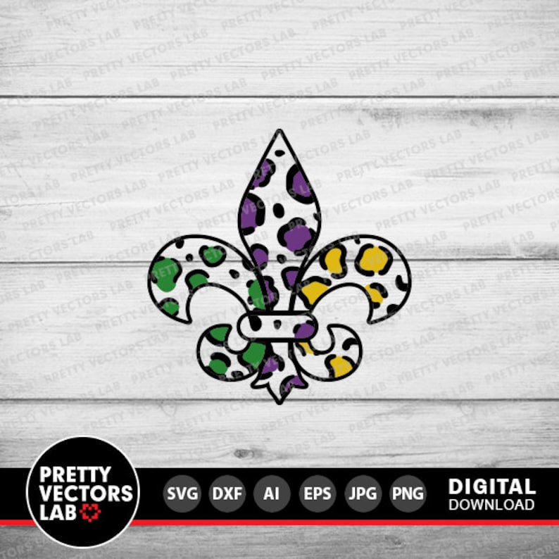 Mardi Gras Svg Fleur De Lis Svg Dxf Eps Png Leopard Print - Etsy