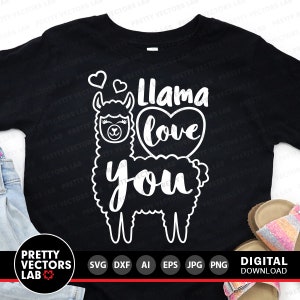 Valentine Llama Svg Llama Love You Svg Valentine's Day - Etsy