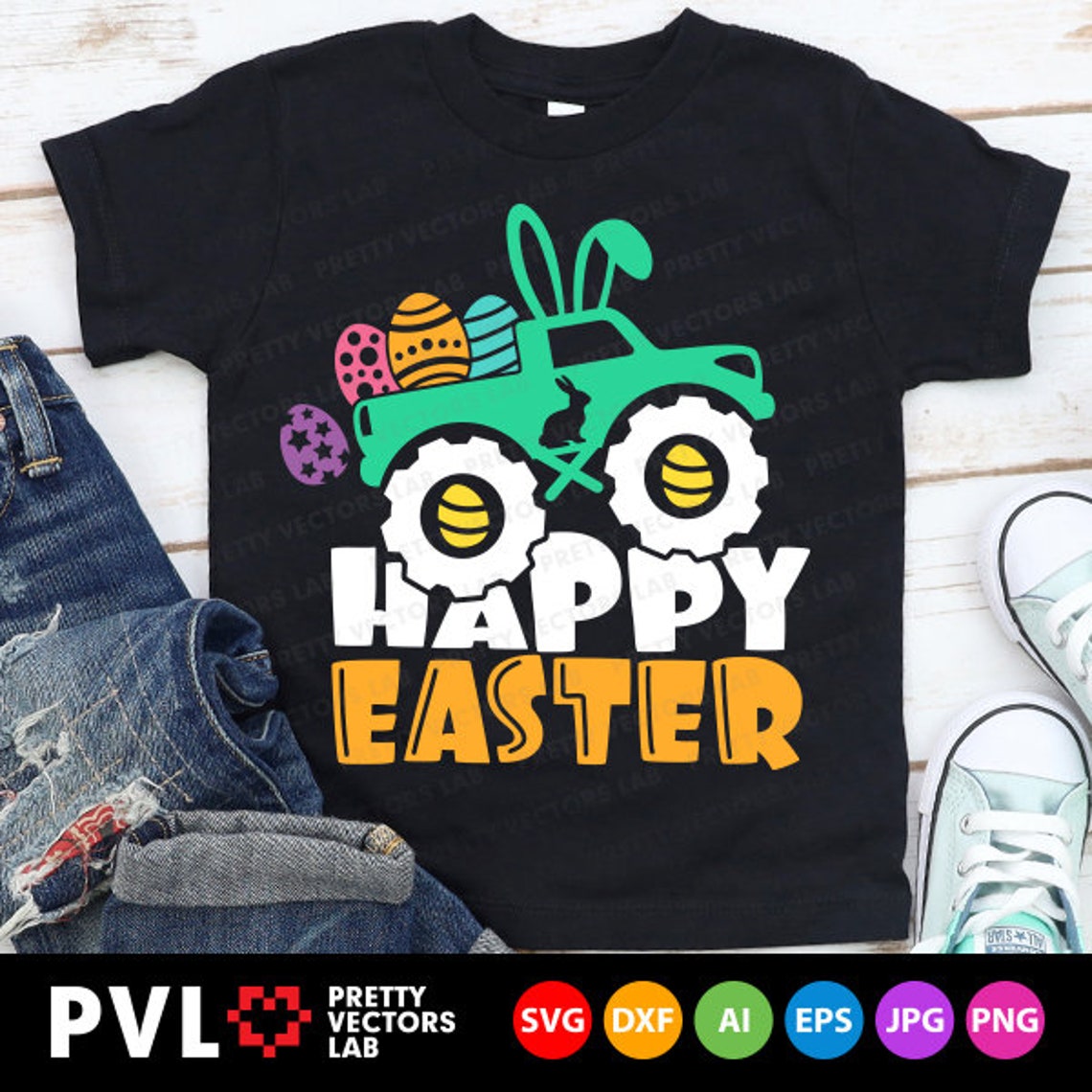 Easter Monster Truck Svg Happy Easter Cut Files Easter Eggs - Etsy