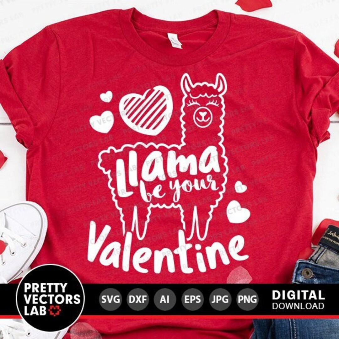 Valentine Llama Svg, Llama Be Your Valentine Svg, Valentine's Day Cut ...
