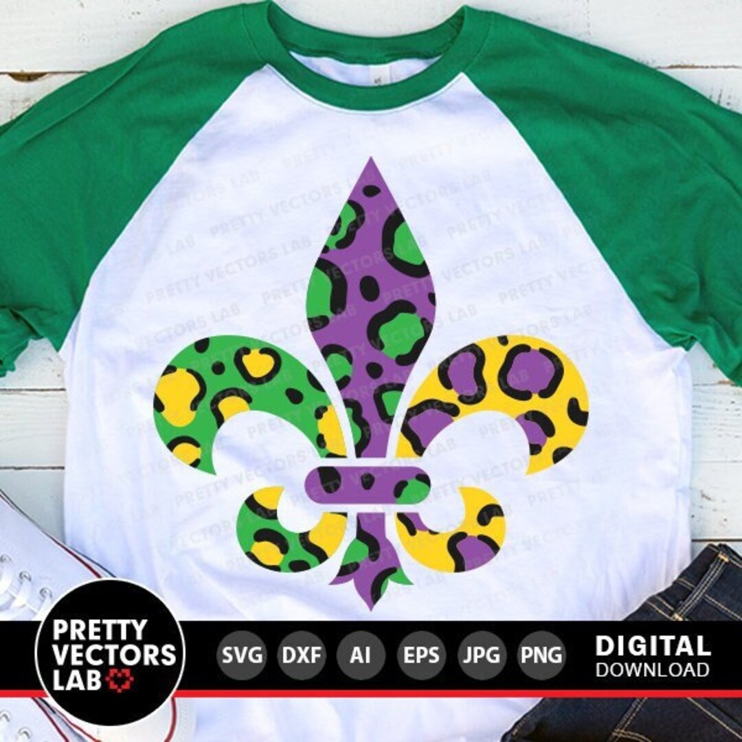 Fleur De Lis Svg, Mardi Gras Svg Dxf Eps Png, Leopard Print Cut Files ...