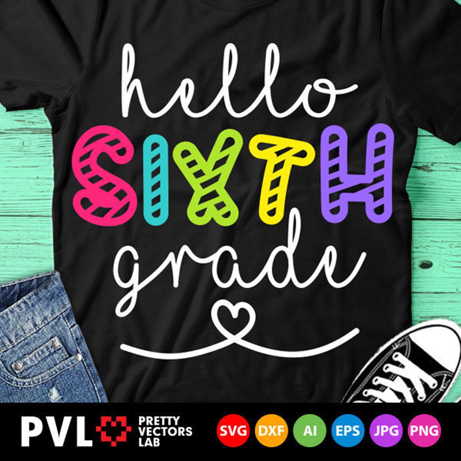 Hello Sixth Grade Svg Back to School Svg 6th Grade Svg - Etsy