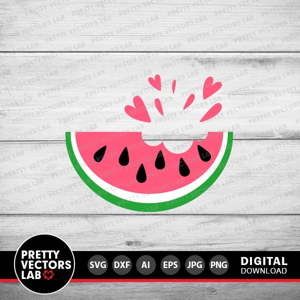 Watermelon Svg, Summer Cut Files, Watermelon With Bite Taken Svg, Pink ...
