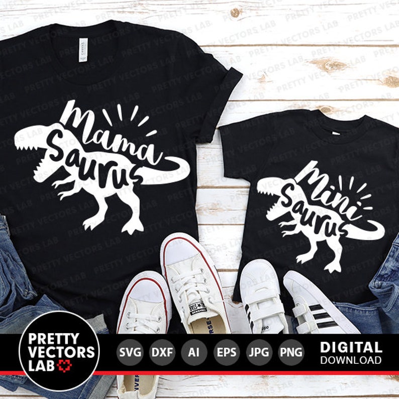 Mama Saurus Svg Mini Saurus Svg T-rex Dinosaur Cut Files - Etsy