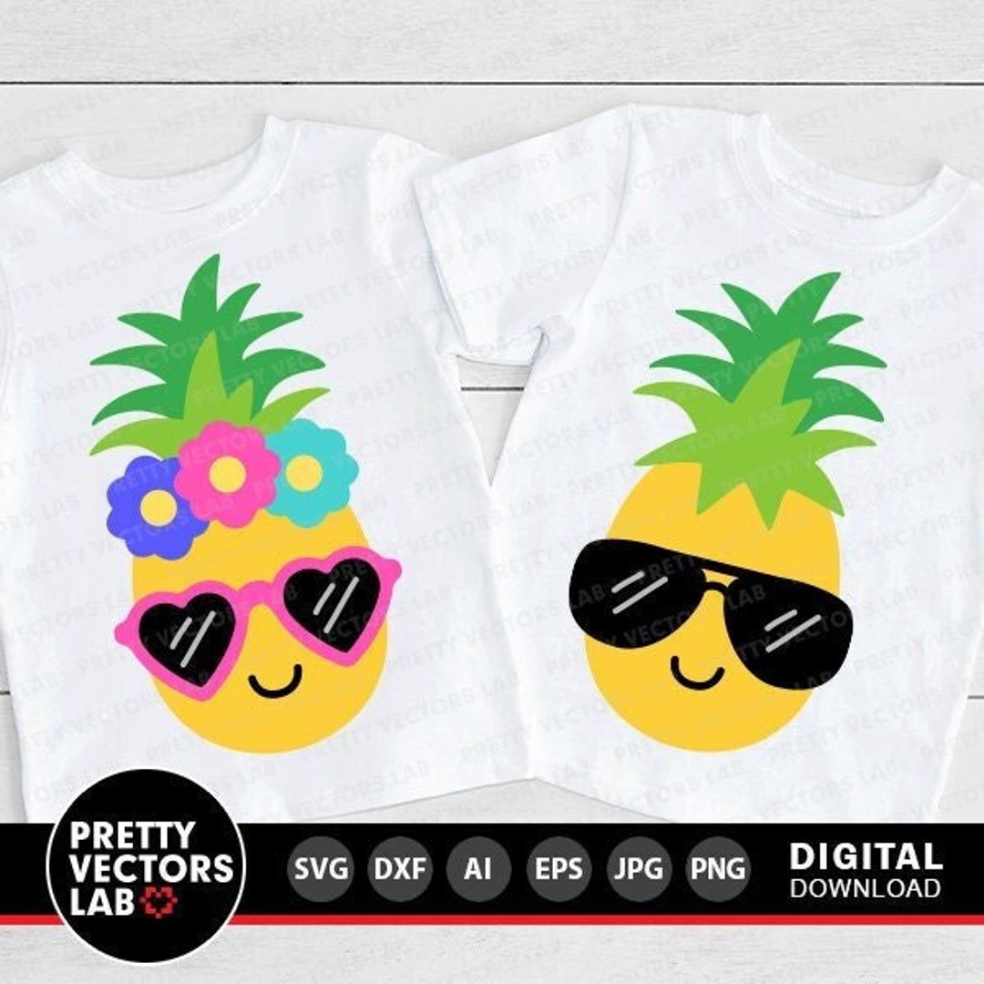 Pineapple Svg, Kids Cut Files, Pineapples With Sunglasses Svg, Dxf, Eps ...