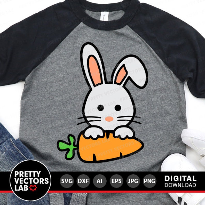 Bunny Svg Easter Svg Bunny With Carrot Svg Boys Cut Files - Etsy