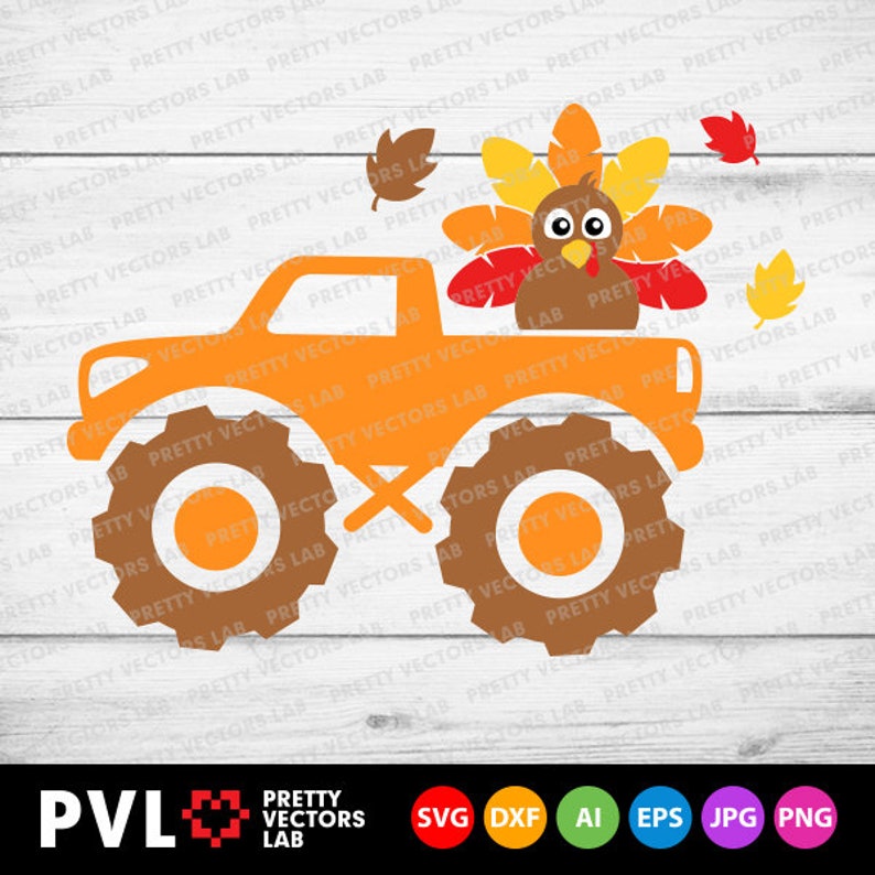 Turkey Monster Truck Svg Boys Thanksgiving Svg Turkey Truck | Etsy