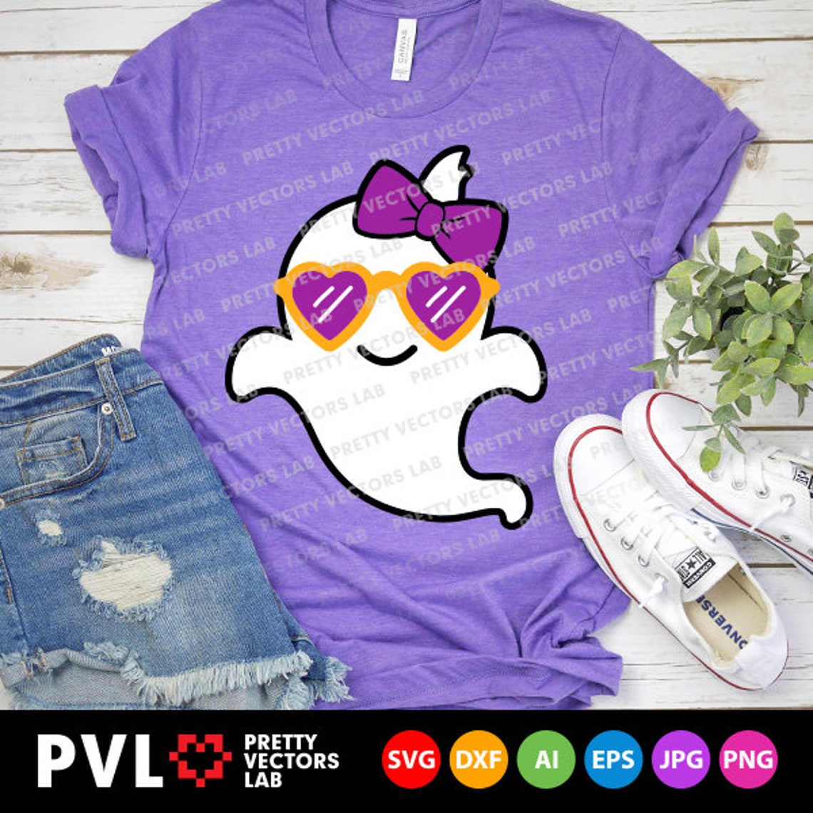 Girl Ghost Svg Halloween Svg Cute Ghost With Sunglasses Svg | Etsy