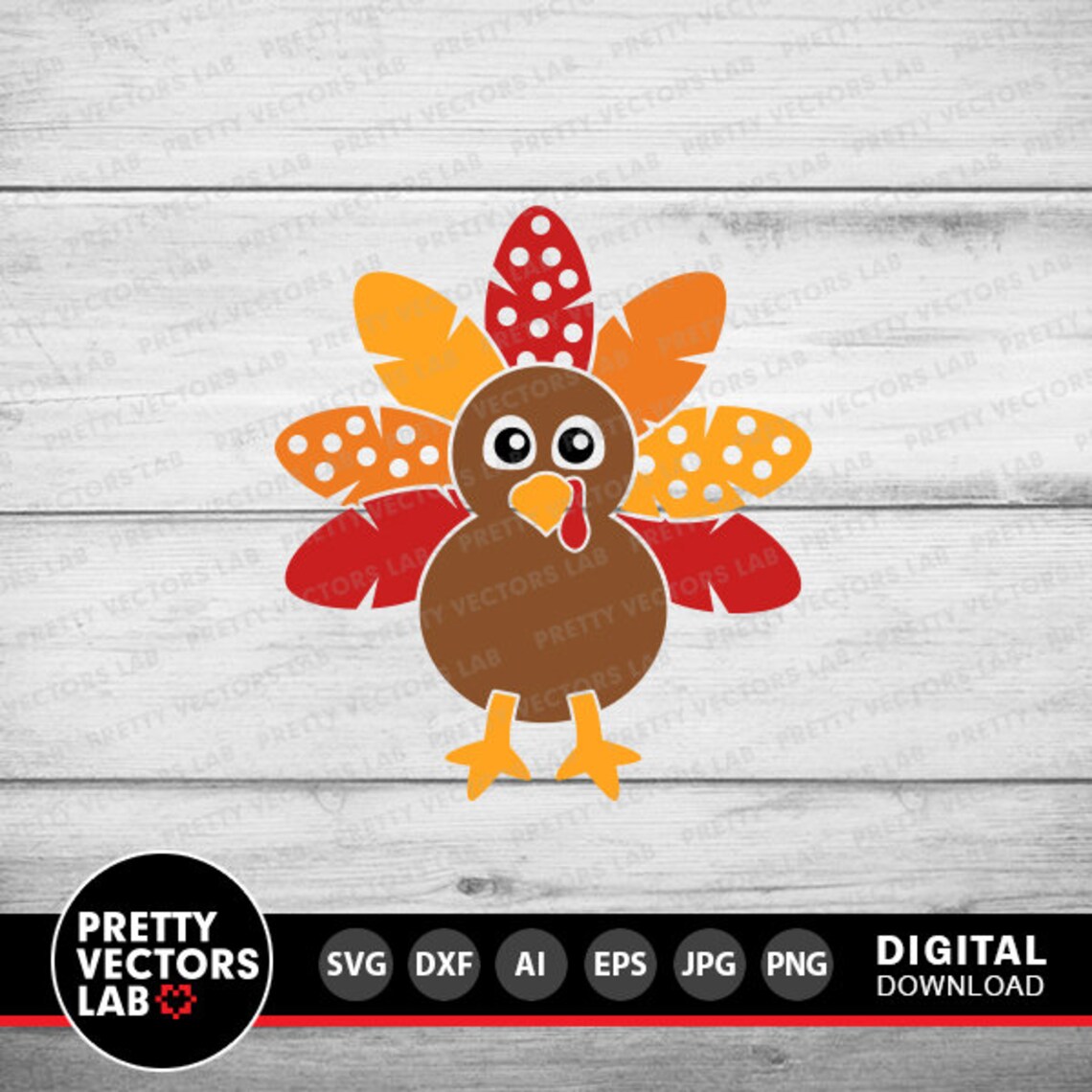 Turkey Svg, Thanksgiving Svg, Dxf, Eps, Png, Fall Cut File, Cute Turkey ...