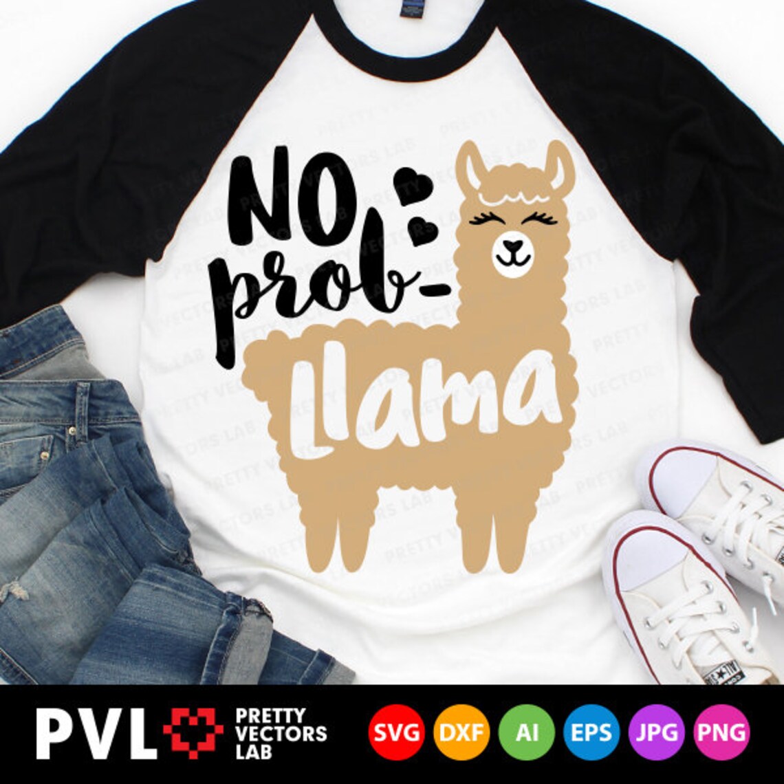 No Prob Llama Svg, No Problem Llama Svg, Funny Llama Quote Svg Dxf Eps ...