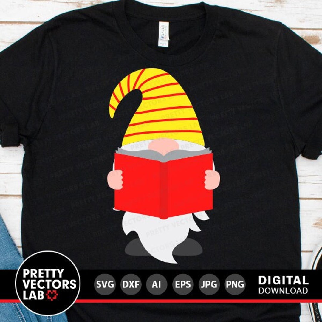 Gnome With Book Svg, Back to School Cut Files, Teacher Svg, Dxf, Eps ...