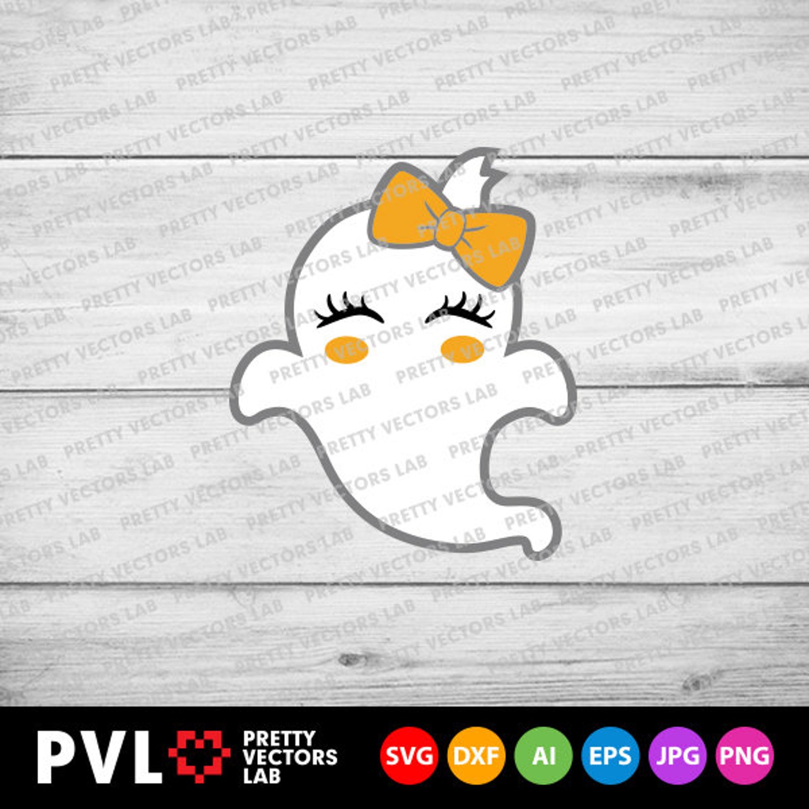 Halloween Svg Girl Ghost Svg Cute Ghost With Bow Svg Girls | Etsy