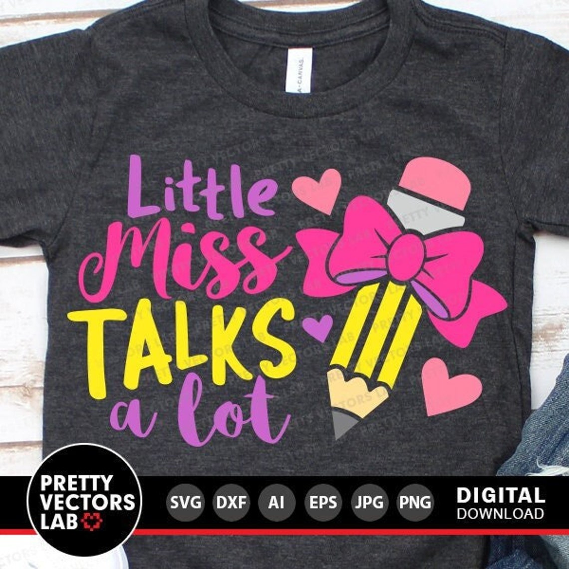 Little Miss Talks A Lot Svg Back to School Cut Files First - Etsy