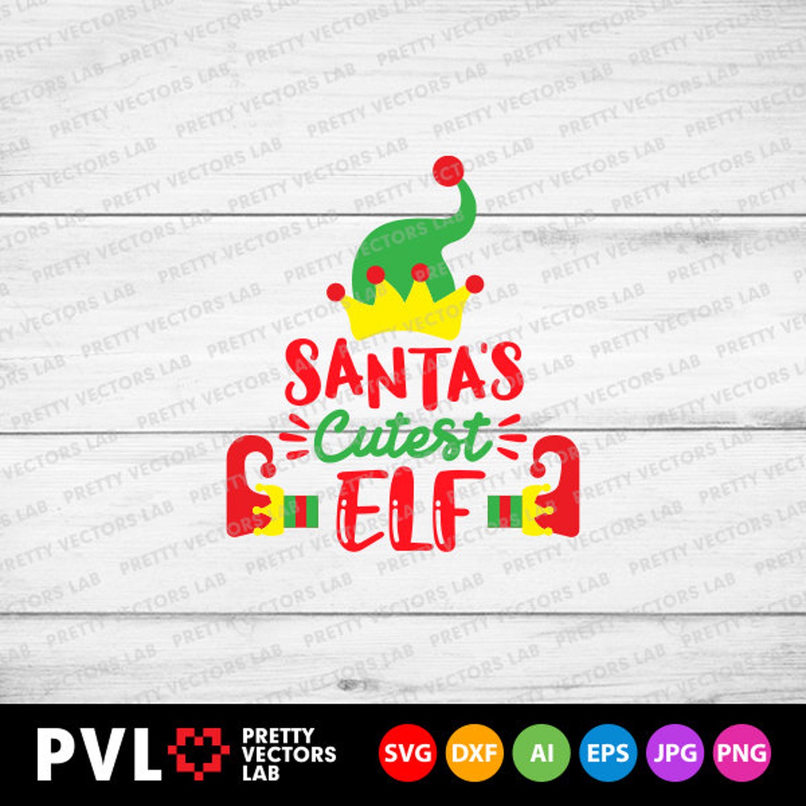 Santa's Cutest Elf Svg Christmas Elf Svg Dxf Eps Png | Etsy
