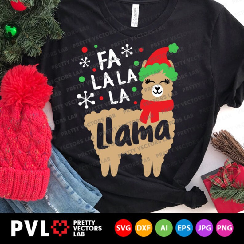 Christmas Svg Fa La La Llama Svg Kids Holiday Cut Files | Etsy