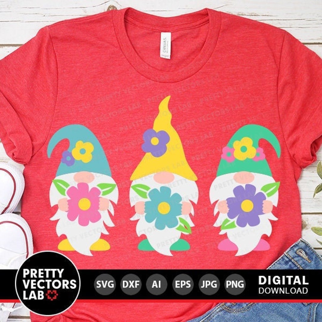 Spring Gnomes Svg, Spring Cut File, Easter Svg, Gnome With Flowers Svg ...