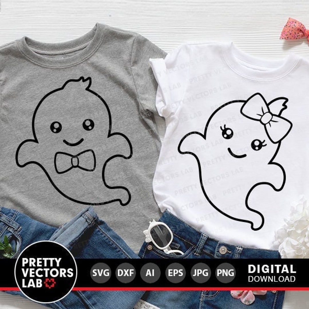 Halloween Svg, Ghosts Svg, Little Ghost Cut Files, Boy & Girl Ghosts ...