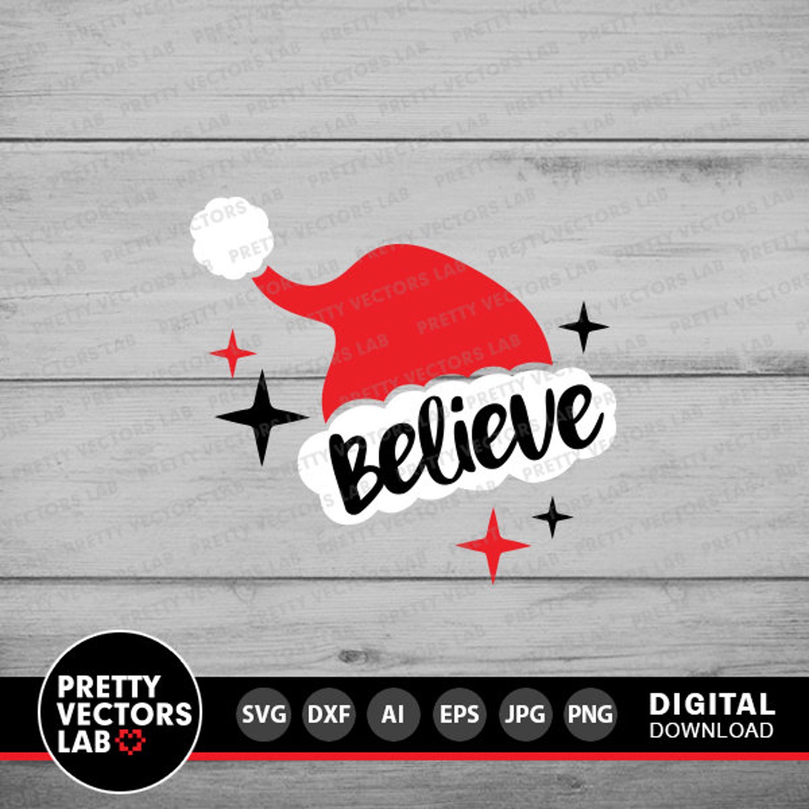 Christmas Svg Believe Svg Santa Hat Svg Dxf Eps Png - Etsy