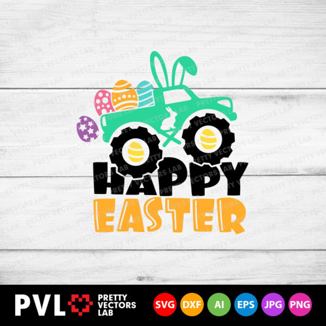 Easter Monster Truck Svg Happy Easter Cut Files Easter Eggs - Etsy