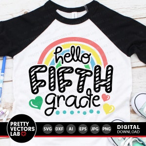 Hello Fifth Grade Svg, Back to School Svg, 5th Grade Cut Files, Teacher ...