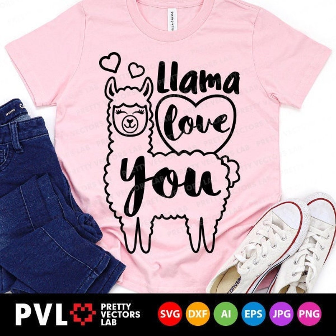 Valentine Llama Svg Llama Love You Svg Valentine's Day | Etsy