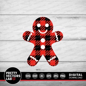 Christmas Svg, Buffalo Plaid Gingerbread Svg, Gingerbread Man Svg, Dxf ...