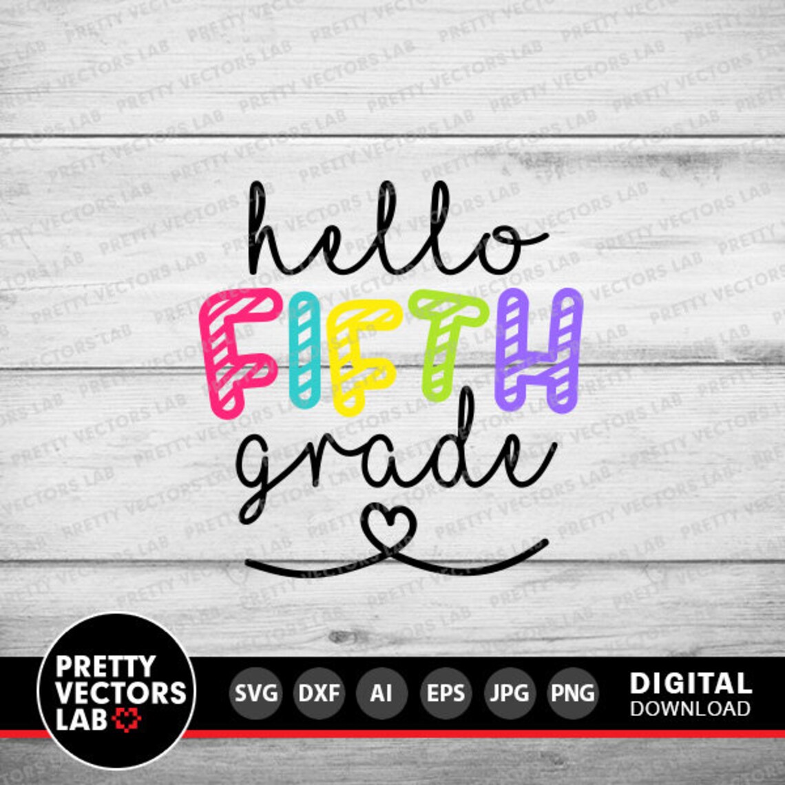 Hello Fifth Grade Svg Back to School Svg 5th Grade Svg - Etsy