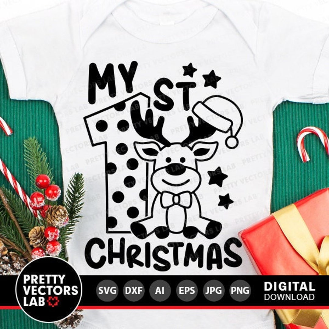 My 1st Christmas Svg, Boy Reindeer Svg, Christmas Svg Dxf Eps Png, Kids ...