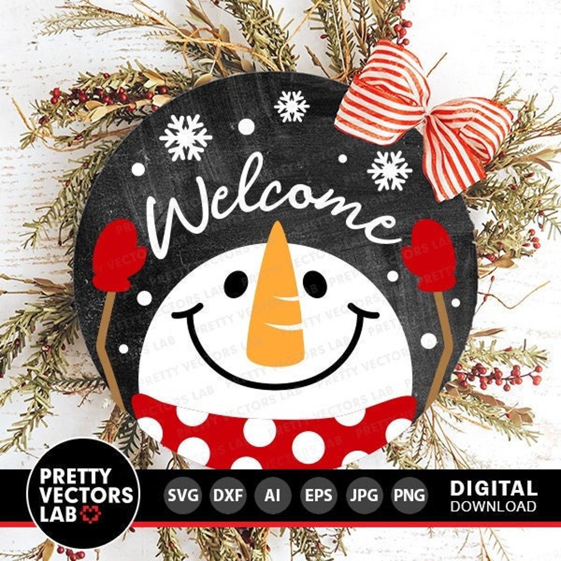 Welcome Svg Snowman Face Svg Winter Svg Round Sign Svg - Etsy