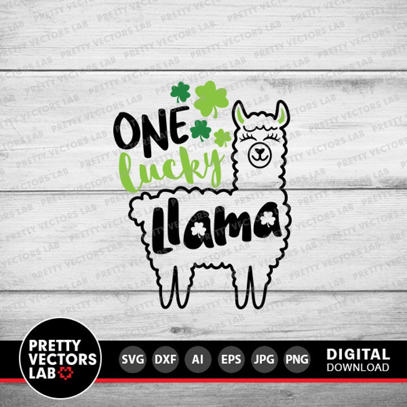 One Lucky Llama Svg St. Patrick's Day Llama Svg Dxf Eps - Etsy