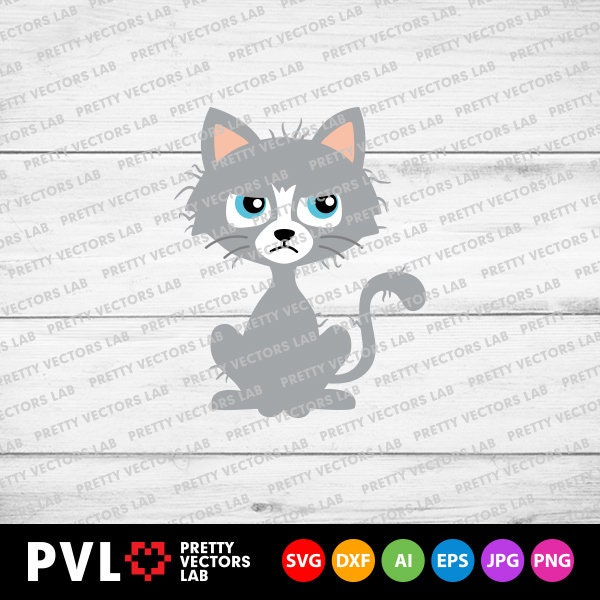 Grumpy Cat Svg, Funny Cat Svg, Kids Cut Files, Toddler Animal Svg, Baby ...