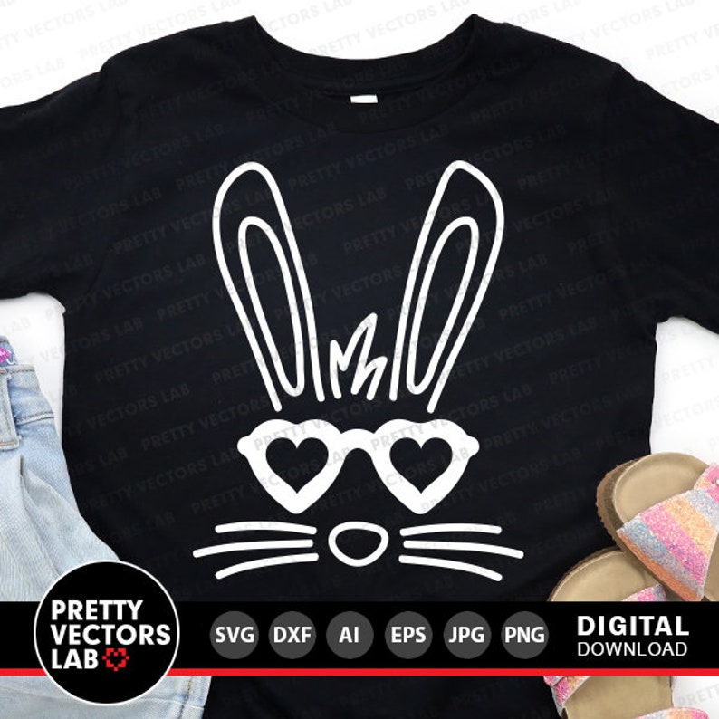 Bunny Face Svg Easter Cut Files Girl Bunny With Sunglasses - Etsy