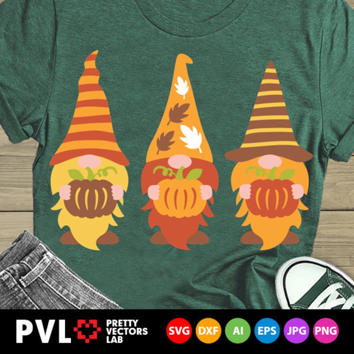 Fall Gnomes Svg Autumn Gnomes Svg Gnome with Pumpkin Cut | Etsy