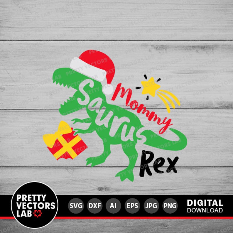 Christmas Dinosaur Svg Mommy Saurus Svg Santasaurus Rex Svg - Etsy
