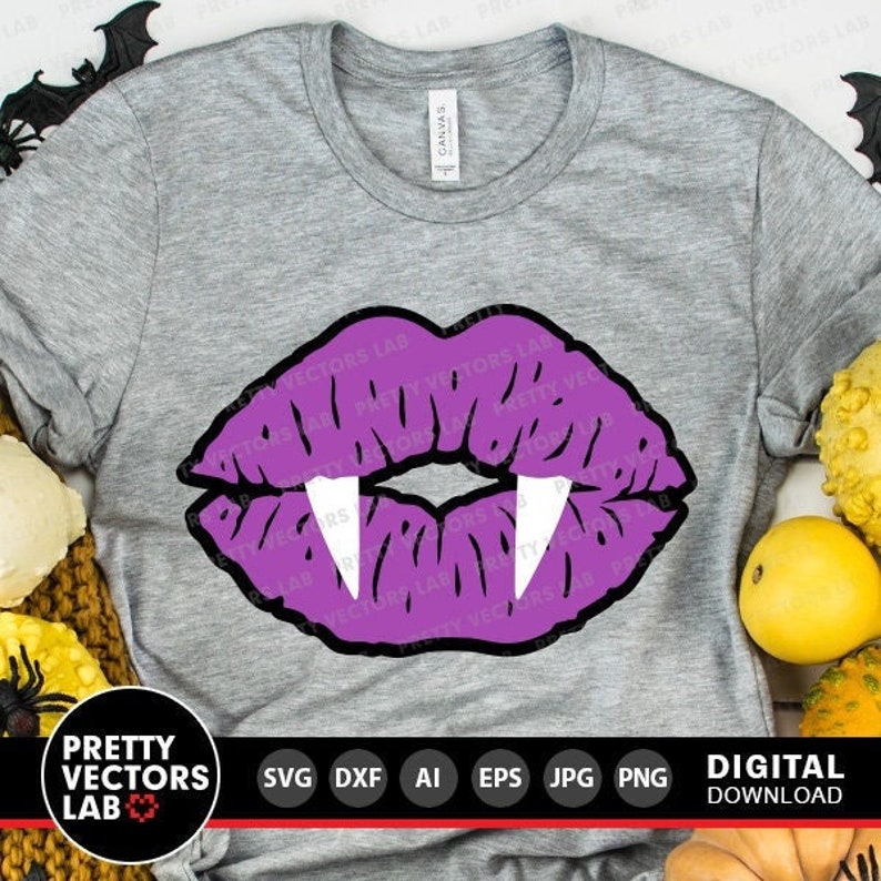 Vampire Lips Svg Halloween Svg Vampire Bite Svg Scary Kiss - Etsy