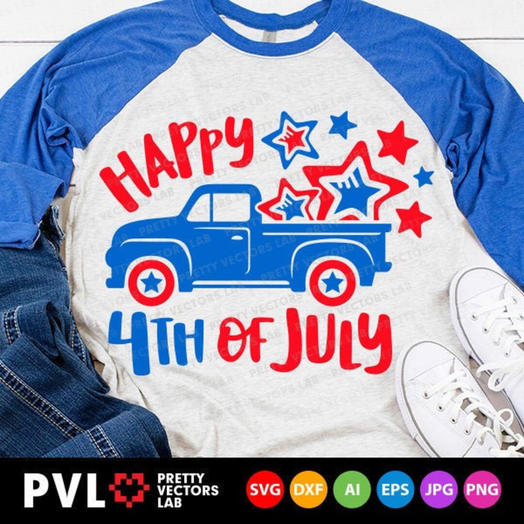 Happy 4th of July Svg, Patriotic Truck Cut Files, American Truck Svg ...