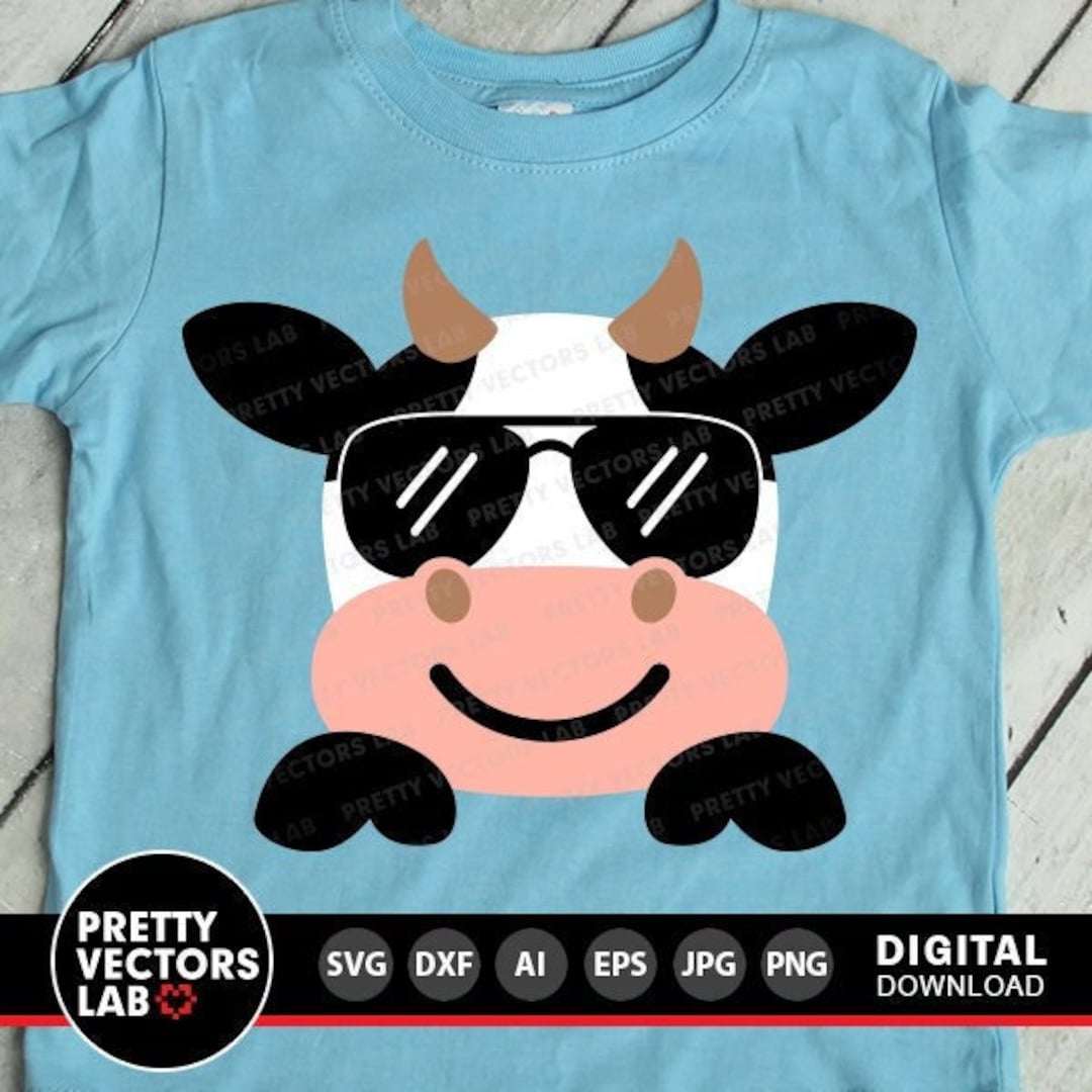 Cow Svg, Cow Face Cut File, Kids Svg, Farm Animal Svg, Dxf, Eps, Png ...