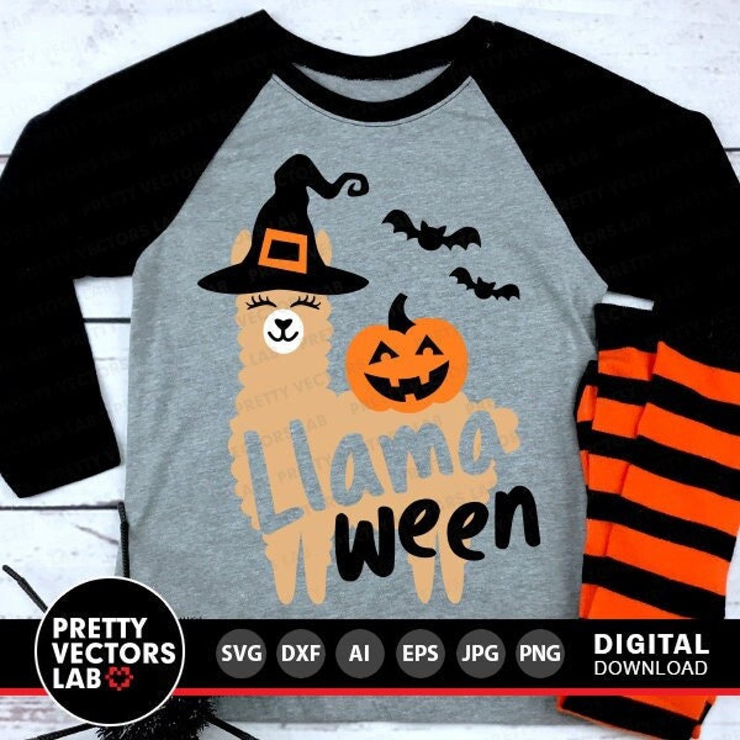 Llamaween Svg, Halloween Llama Cut Files, Llama Witch Svg, Funny ...