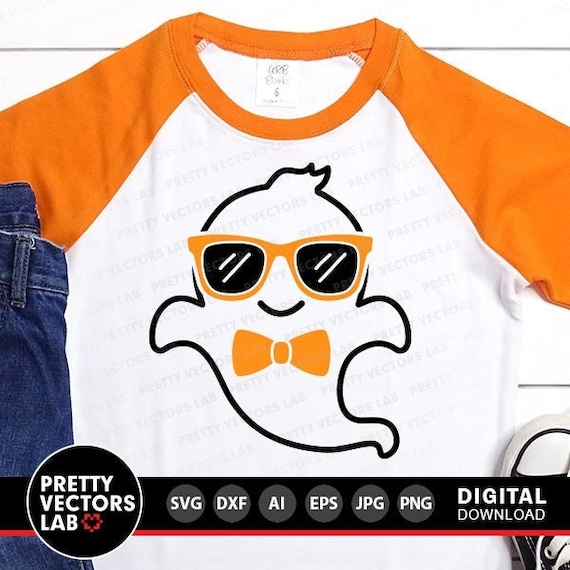 Boy Ghost Svg Halloween Cut Files Ghost With Sunglasses Svg - Etsy