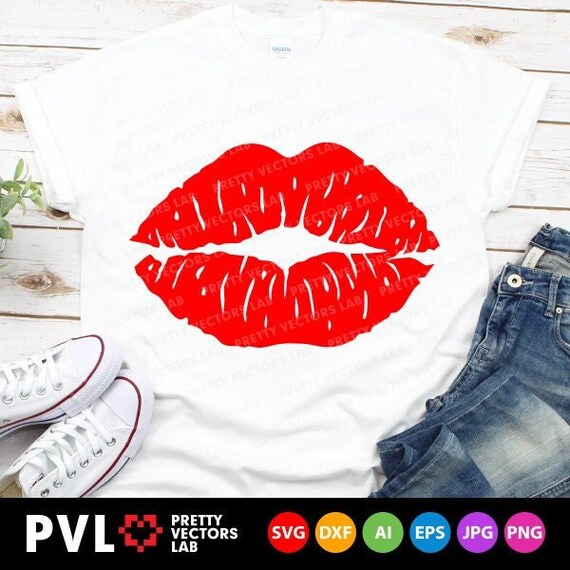 Kiss Svg Valentine's Day Svg Grunge Kiss Cut Files | Etsy