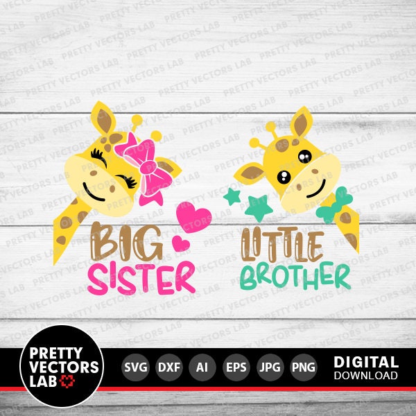 Hermana mayor Svg, Hermano pequeño Svg, Jirafas Archivos de corte ...