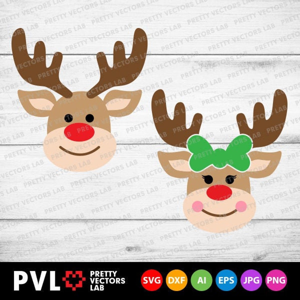 Reindeer Svg Christmas Svg Reindeer Head Svg Dxf Eps Png | Etsy