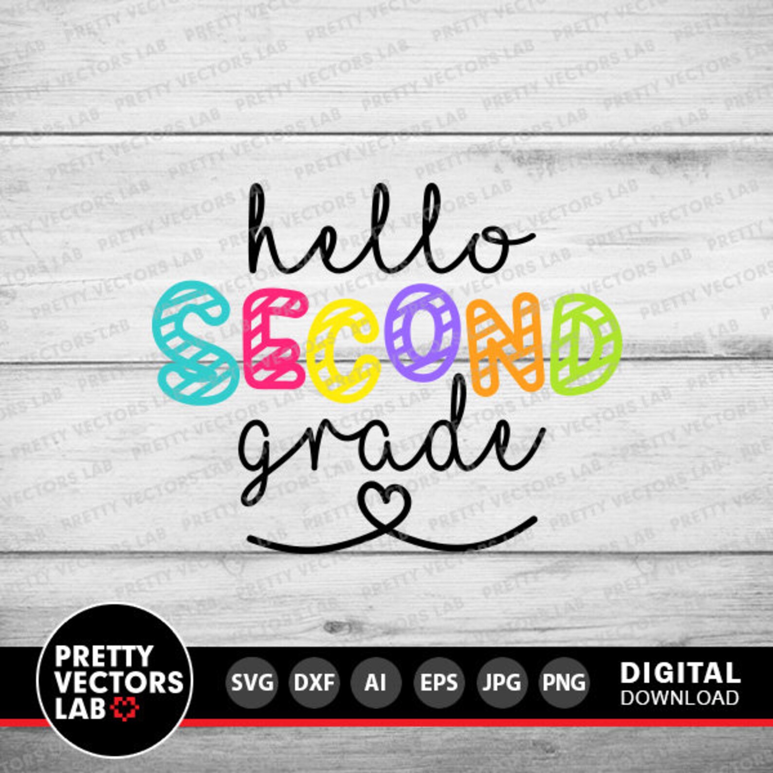 Hello Second Grade Svg, Back to School Svg, Kids 2nd Grade Svg, Teacher ...